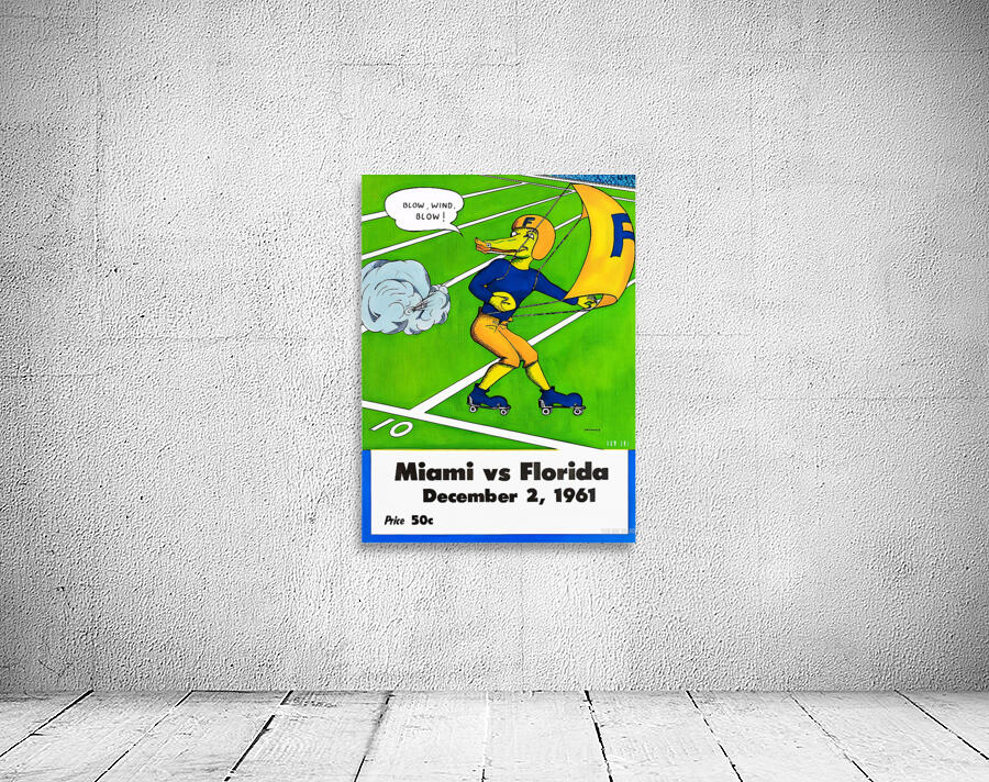 1961 Florida Gators vs. Miami Hurricanes Football Art by Row One Brand ...