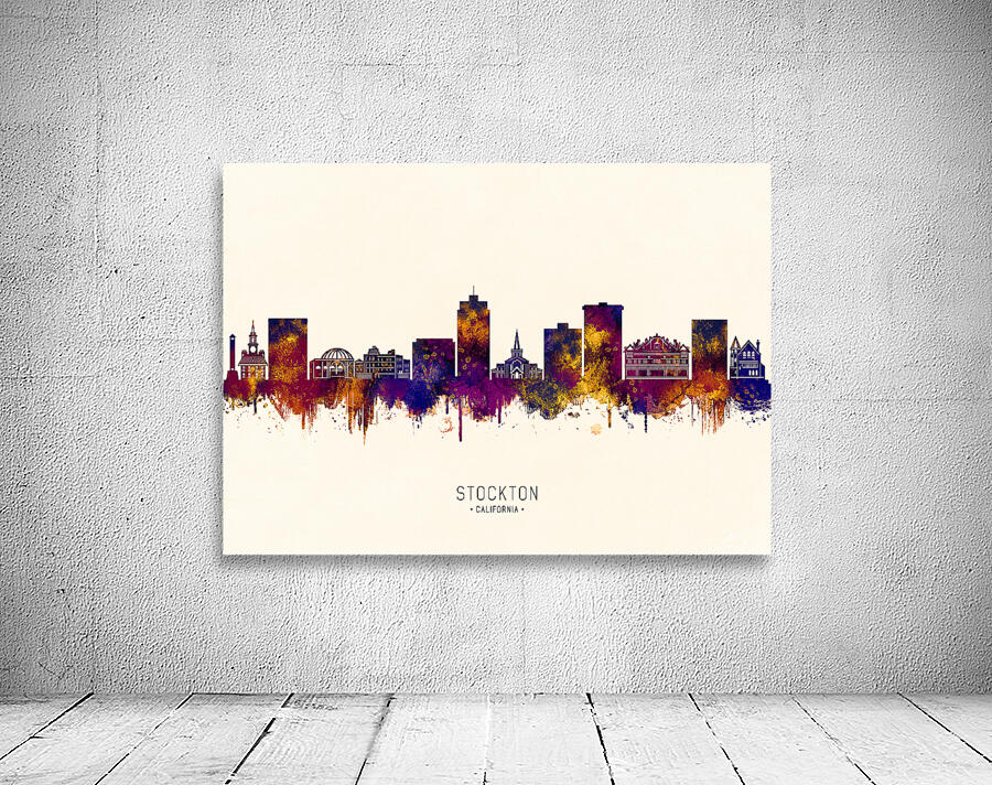 Stockton California Skyline by Towseef Dar Wall Art