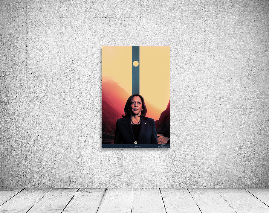 Kamala Harris minimalist minimal primary colors by ASAR STUDIOS Wall Art