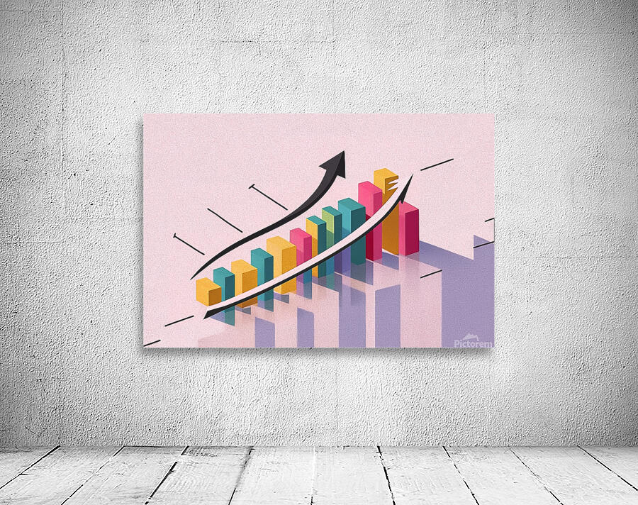 bar graph with growth arrow 2 by Violeta Popescu Wall Art