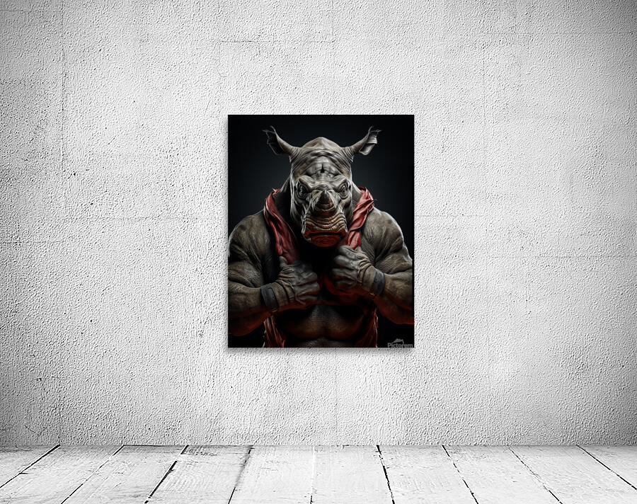 The Rhino Boxer by Animal Fighters Wall Art