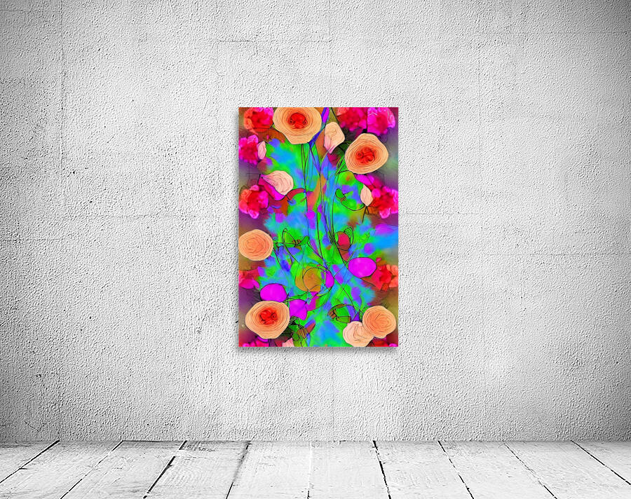 Abstract flowers by Esmonbijouart Wall Art
