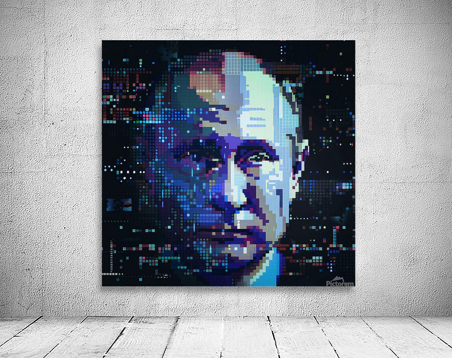 Vladimir Putin A pixelated face with a blue shi 6 by ASAR STUDIOS Wall Art