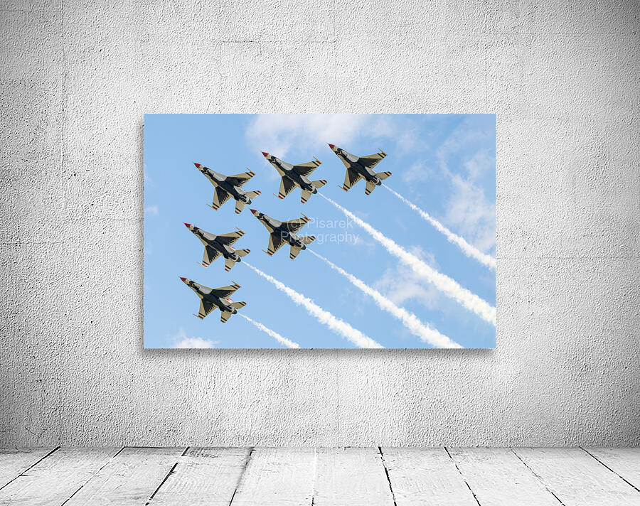 USAF Thunderbirds - 6 Ship Delta Formation by Pisarek Photography Wall Art