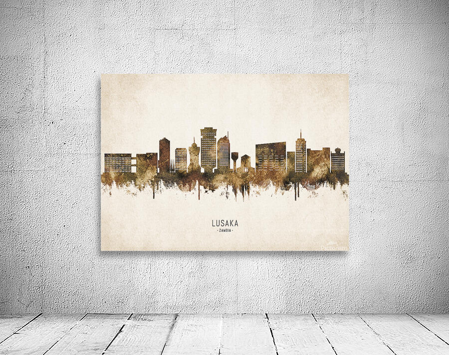Lusaka Zambia Cityscape Vintage by Towseef Dar Wall Art