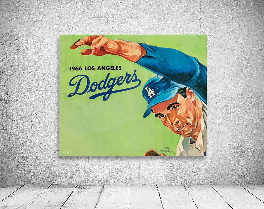 1966 la dodgers scorecard remix art by Row One Brand Wall Art