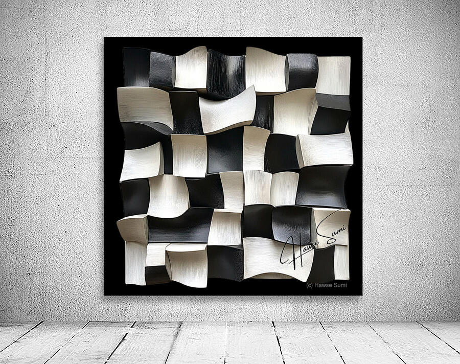 Eclipsed Waves: The Shadow’s Mark by Hawse Sumi Wall Art