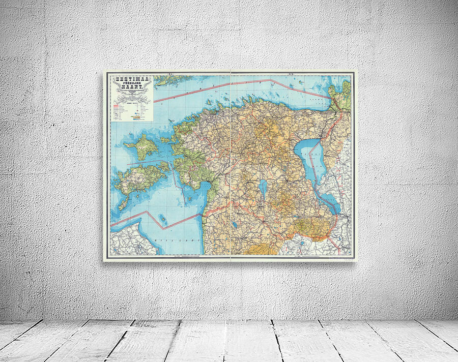 1929 Map of Estonia – Historical Baltic Nation Chart Depicting ...