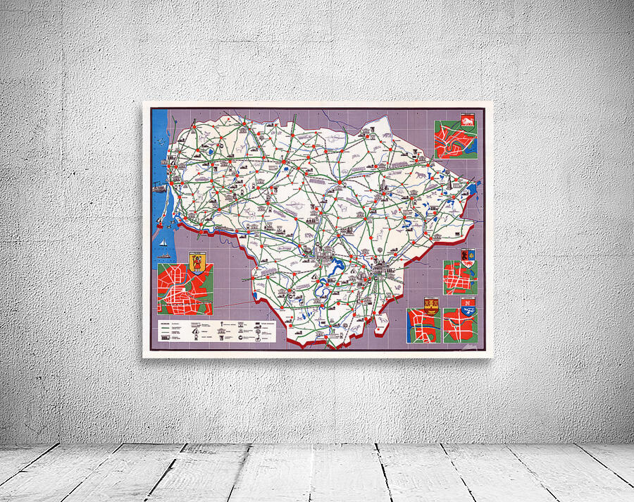 1969 Map of Lithuania – Cold War-Era Soviet Baltic State Map Showing ...