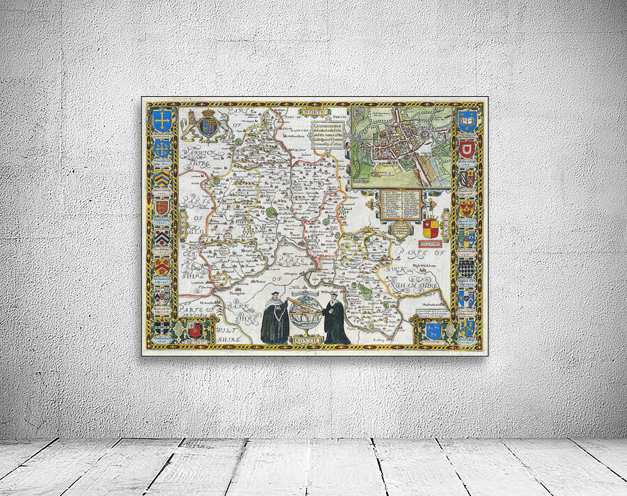 1611 John Speed Map of Oxford England – Historic Early 17th Century ...