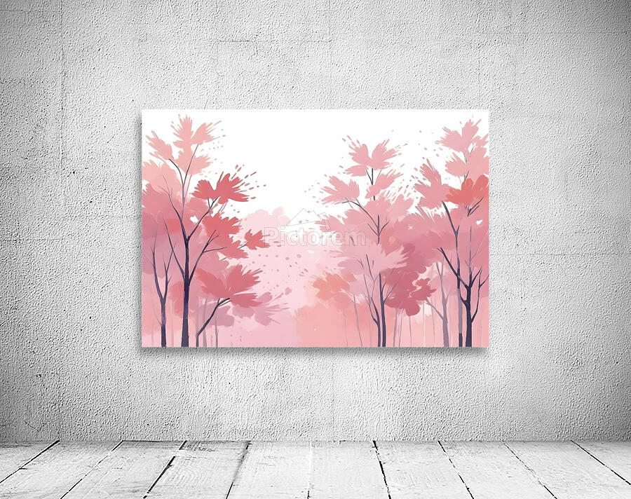 abstract pink tree sakura art work by aws Wall Art