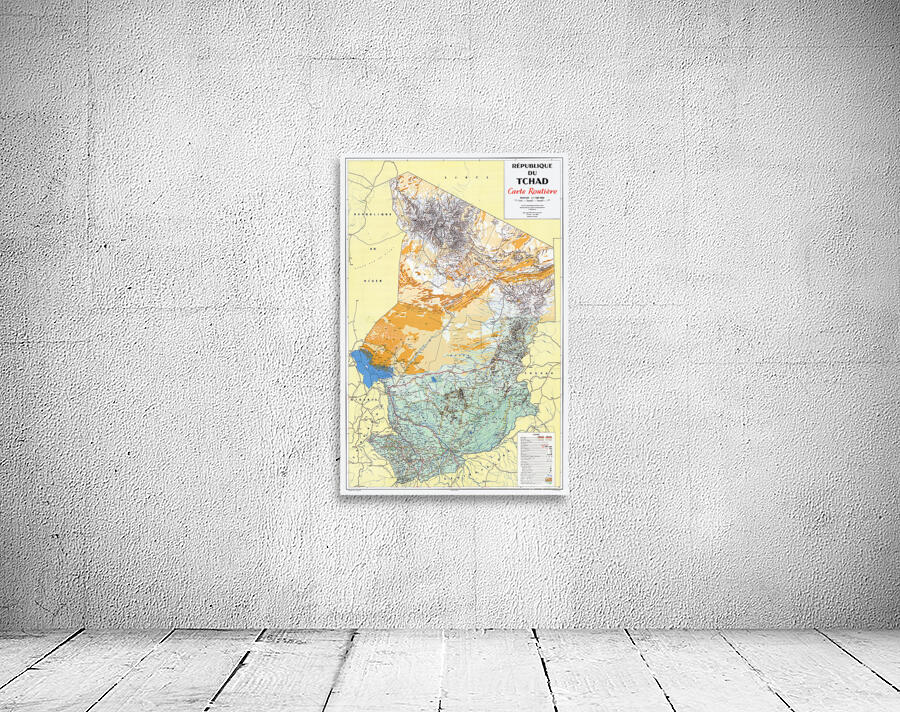 1968 Map of Chad – Historic Post-Colonial Era Political Map Depicting ...