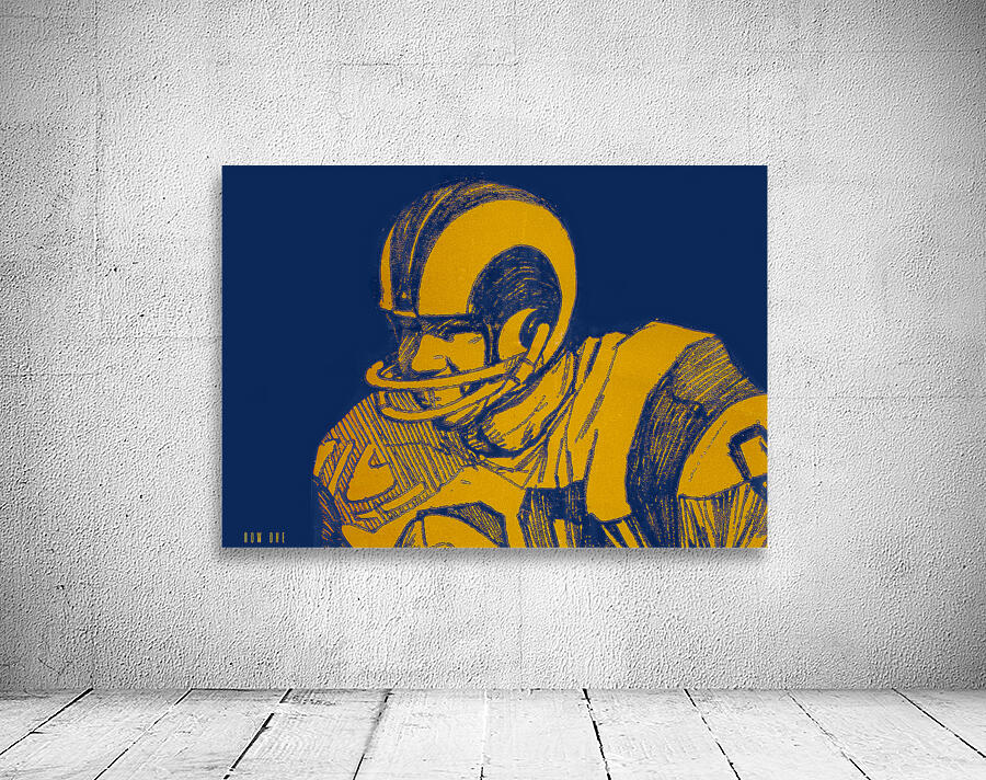 Vintage LA Rams Football Player Art by Row One Brand Wall Art