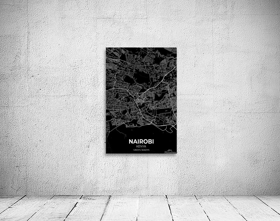 Nairobi Kenya City Map Print by Conceptual Photography Wall Art