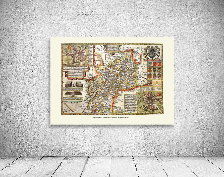 Historic Map - Gloucestershire - England - John Speed 1610 by AA Images ...