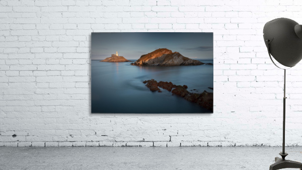 Mumbles Lighthouse at dusk by Leighton Collins Wall Art