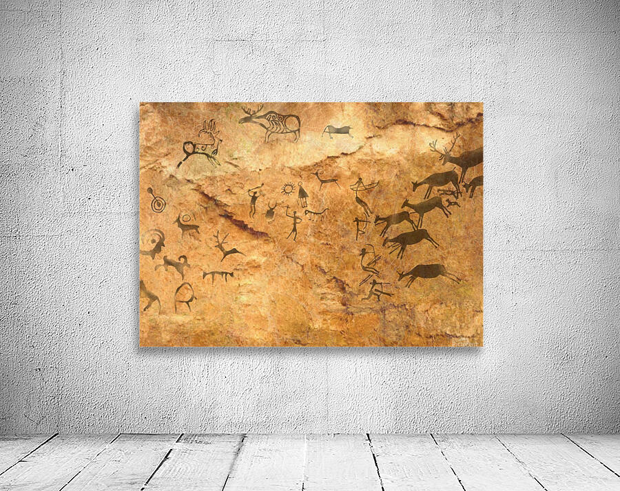 Rock cave paintings. Ancient painting. The first pictures of my ...