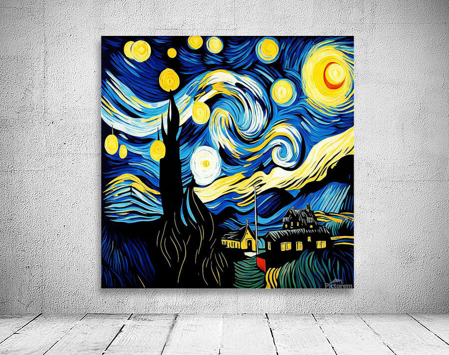 A stylized reproduction of Vincent van Goghs The Starry Night by ...