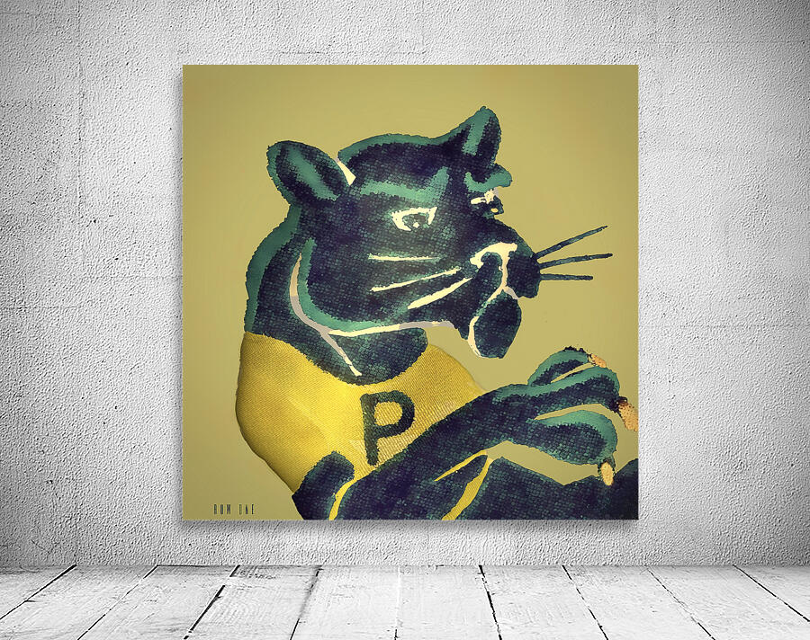 1958 Pitt Panther Cartoon Art by Row One Brand Wall Art