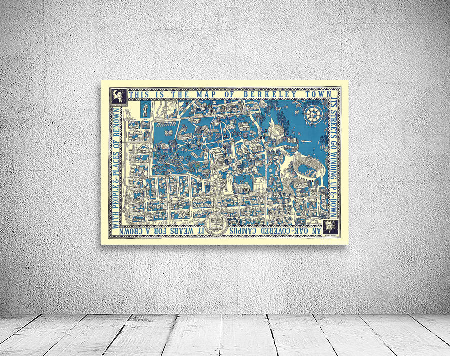 1928 Pictorial Map of the University of California Berkeley ...