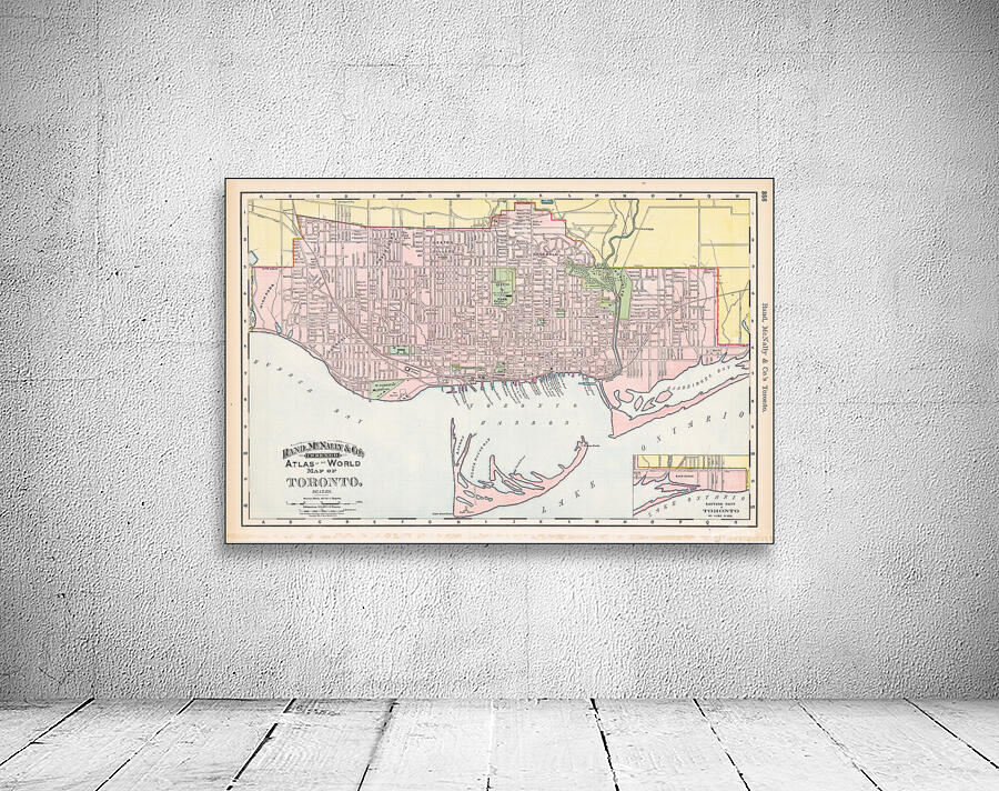 1896 Map of Toronto Canada – Vintage Urban Planning Map Depicting ...