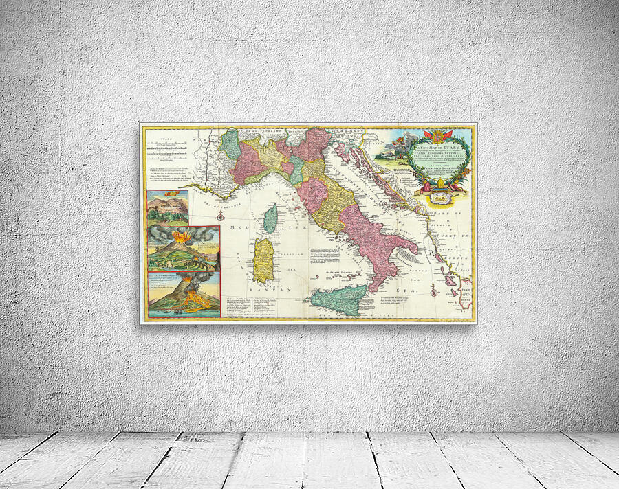 1730 Herman Moll Map of Italy – Baroque-Era Map Highlighting Italian ...