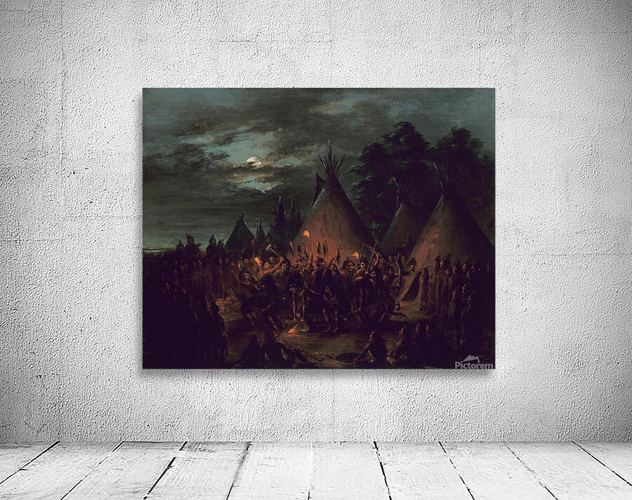 Scalp Dance Sioux [1845–48] by George Catlin [1796–1872] by MyCozyFineArt Wall Art