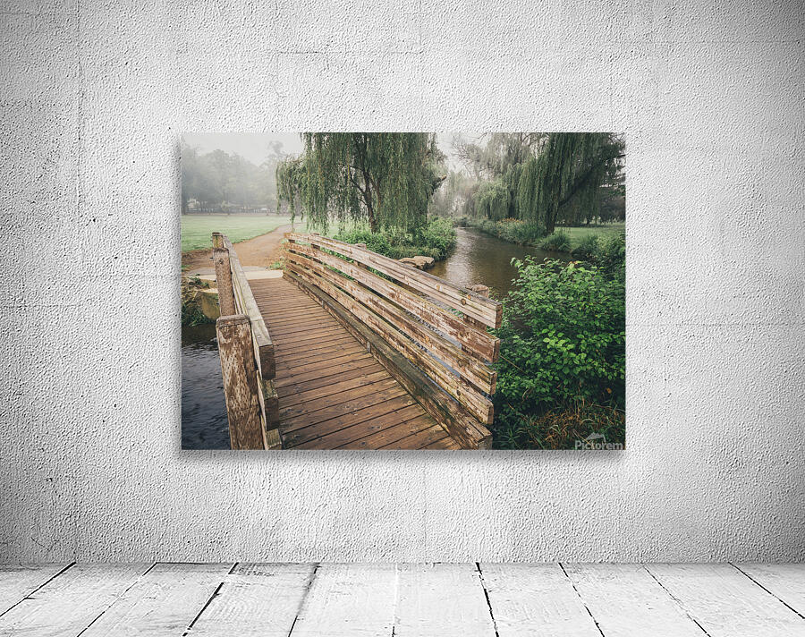 Cedar Creek Park Footbridge Misty Morning by Jason Fink Wall Art