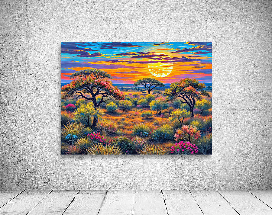 Savanna During Sunset Nature Art Print 43729 by Visual Wall Art Wall Art