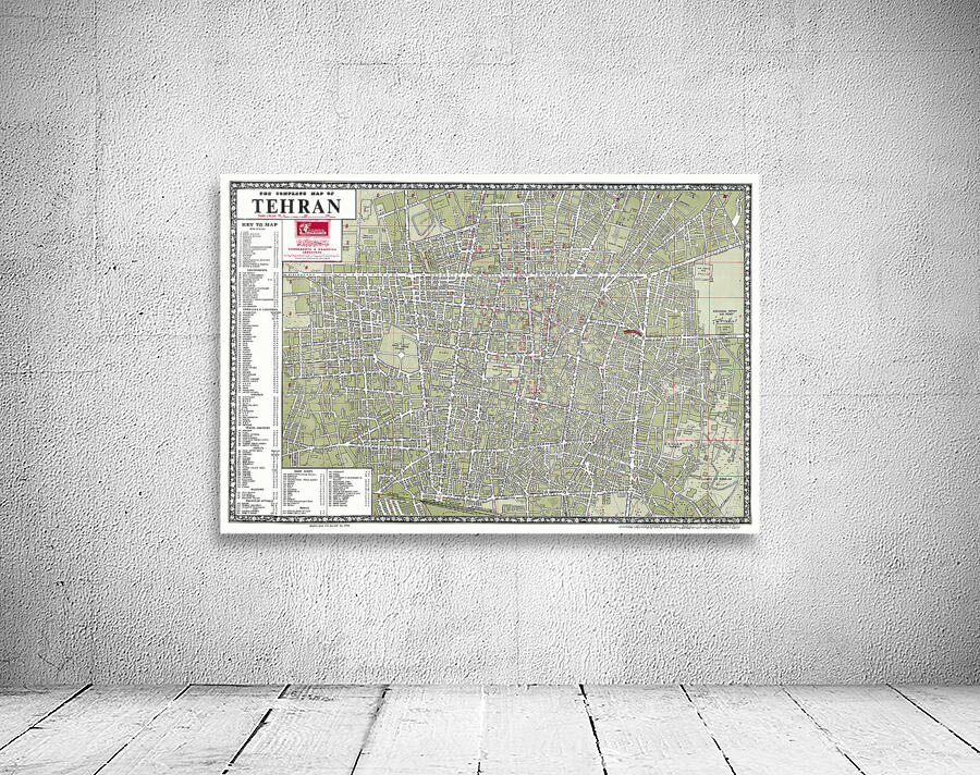 1967 Map of Tehran Iran Showing Streets Districts and Infrastructure at ...
