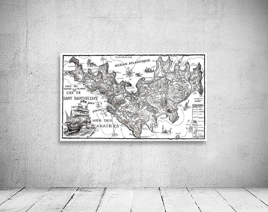 Pictorial Tourist Map of Saint Barthelemy – Illustrated Overview of the ...