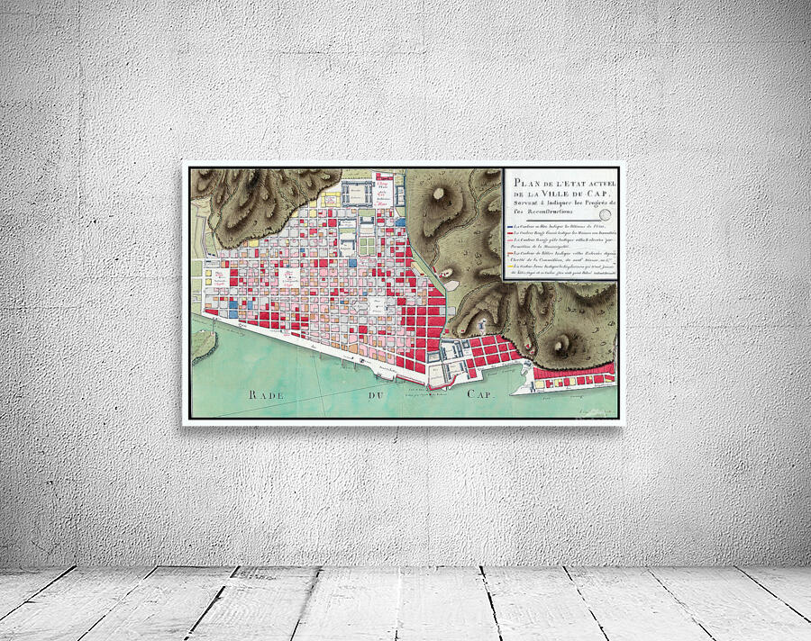 1800 Map of Cap Haitien Haiti Showing Colonial Urban Layout and Harbor ...