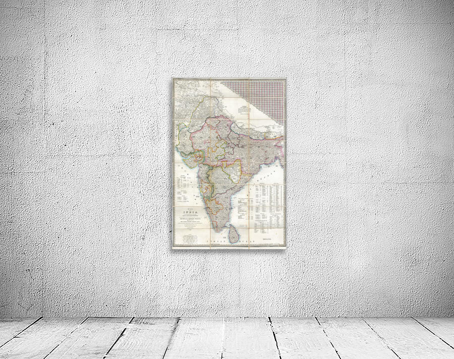1842 James Wyld Map of India Depicting British Control Native States ...