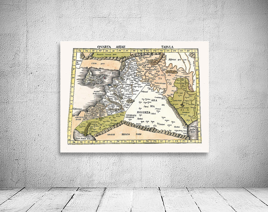 1513 Map of the Holy Land the Levant and Mesopotamia by Martin ...
