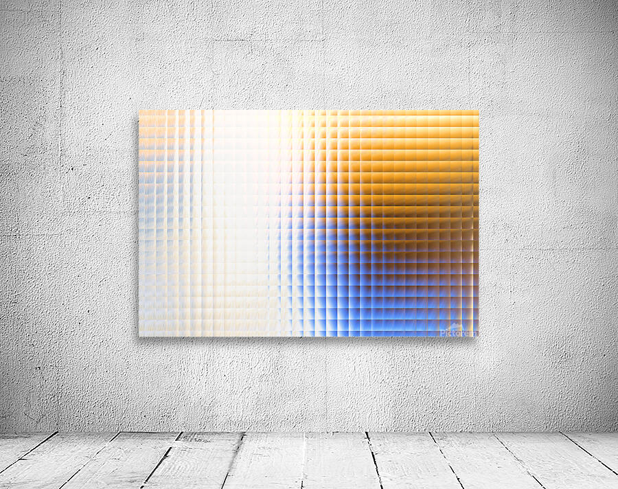 Abstract Blue and Yellow Lines by Adrian H Wall Art
