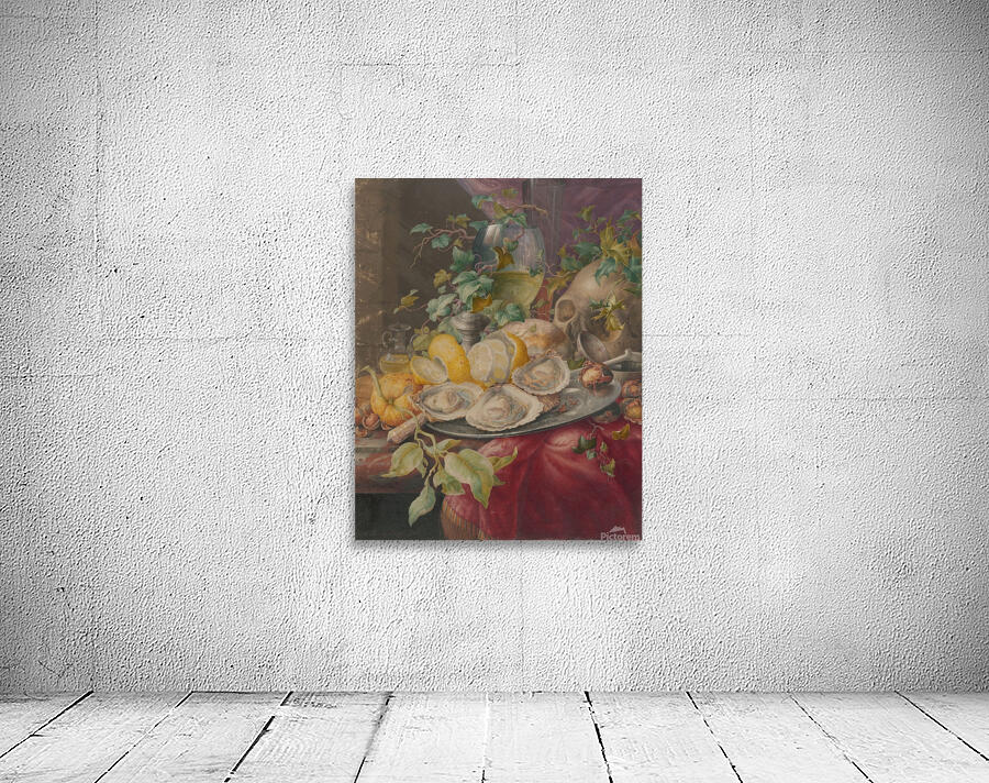 Vanitasstilleven met oesters en schedel [1677] by Herman Henstenburgh ...