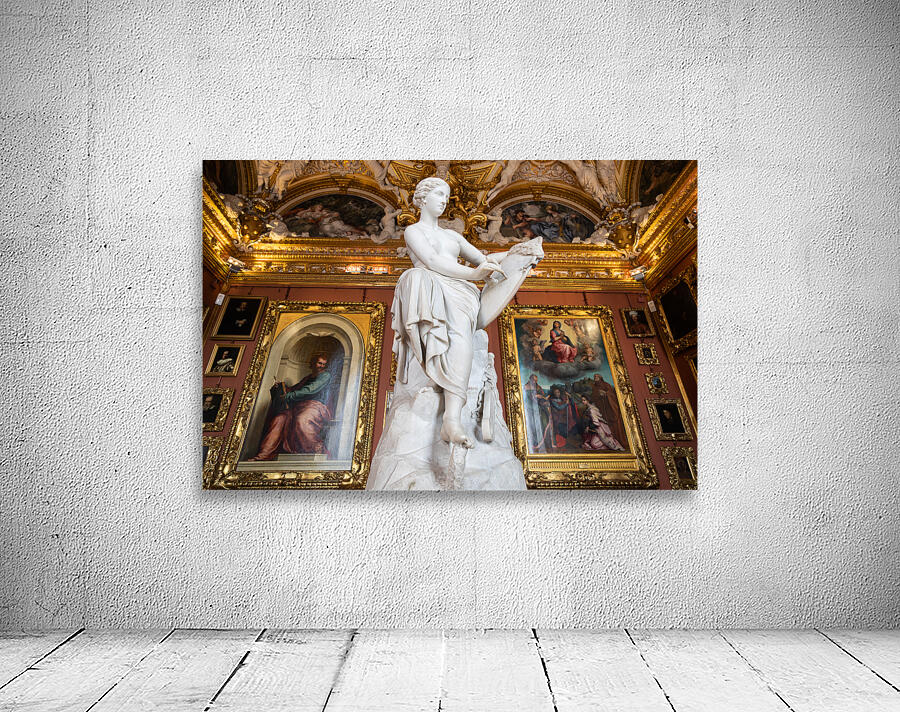The room of Jupiter in Uffizi Museum with the statue of Victory by Paolo Modena Wall Art