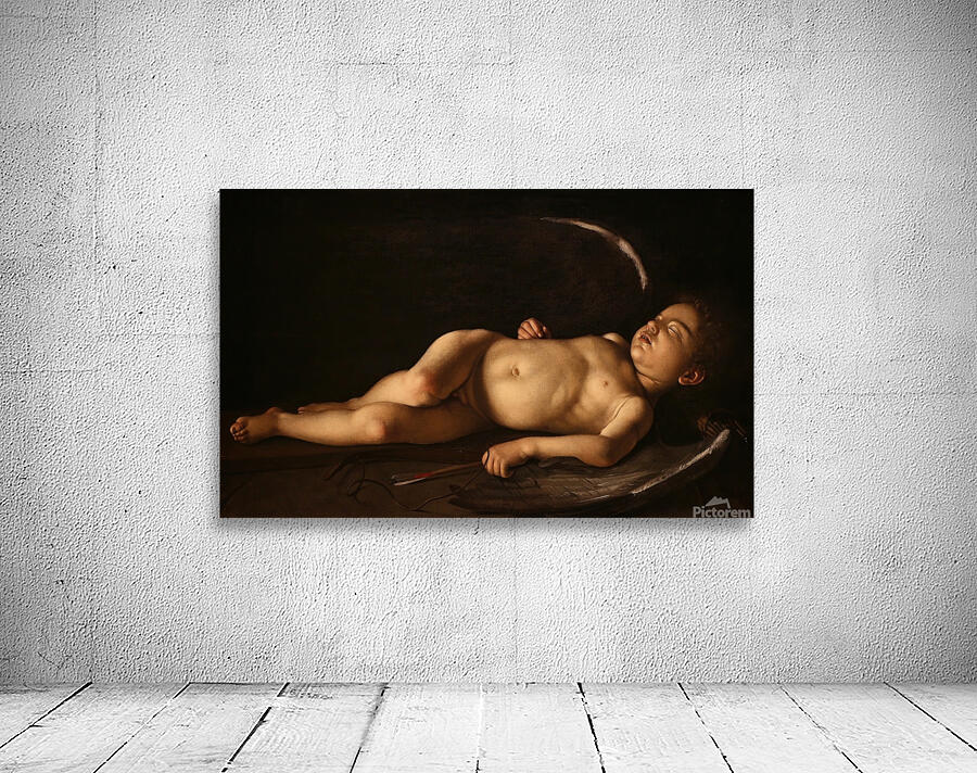 Sleeping Cupid [1600] by Caravaggio [1571–1610] by MyCozyFineArt Wall Art
