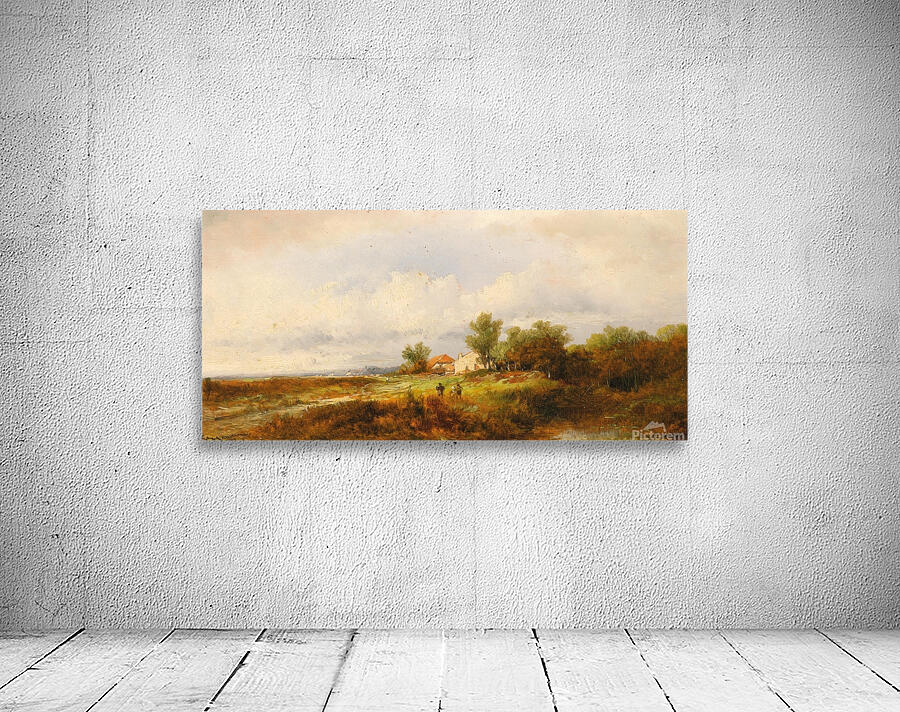 Weite Landschaft mit Heimkehrern [1873] by Remigius Adrianus van Haanen ...