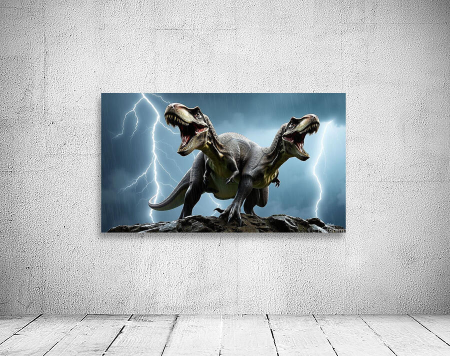 Tyrannosaurus Rex Roaring in a Storm by nor 2020 Wall Art