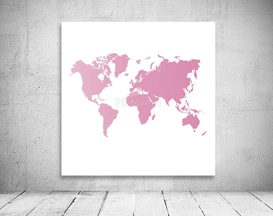 PINK WORLD MAP by rizu_designs Wall Art