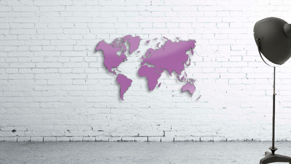 PLUM WORLD MAP by rizu_designs Wall Art
