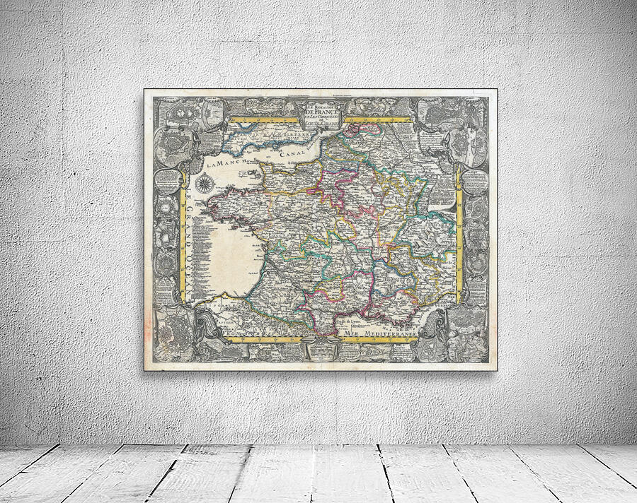 1715 Map of France by History In Your Home Wall Art