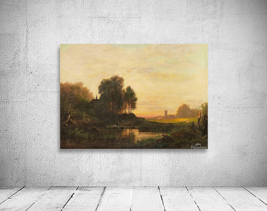 Abendlandschaft [1895] by August Seidel [1820–1904] by MyCozyFineArt ...