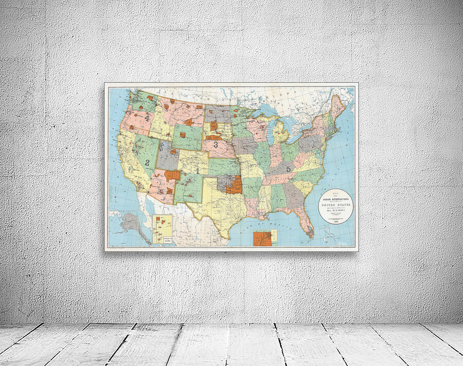 1902 Map of Native American Tribal Reservations in the United States ...