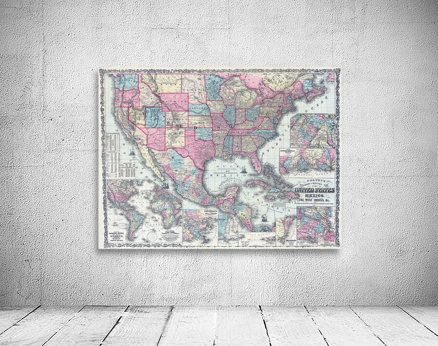 1865 Railroad Military Map of the United States of America by History ...