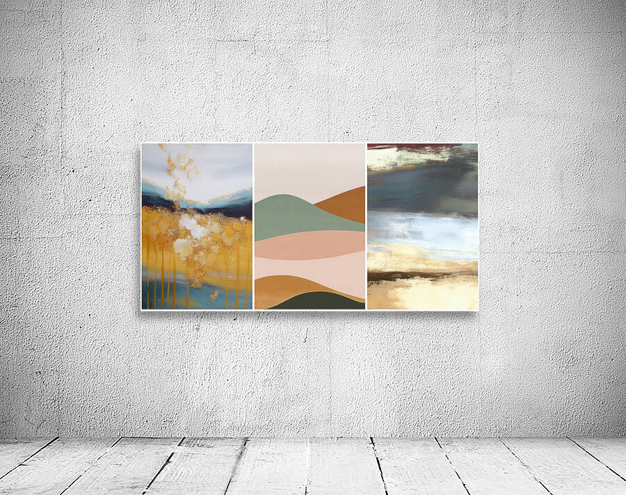 Modern Abstract Interplay: A Set of Three Dynamic Paintings by JustArt ...