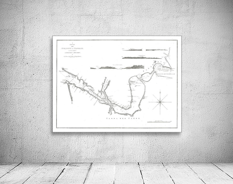 1773 James Cook Sea Chart Map of the Straits of Magellan by History In ...