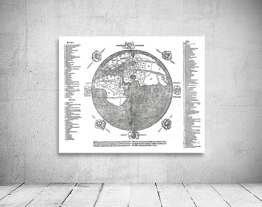 1520 Pomponius Mela Map of the World by History In Your Home Wall Art