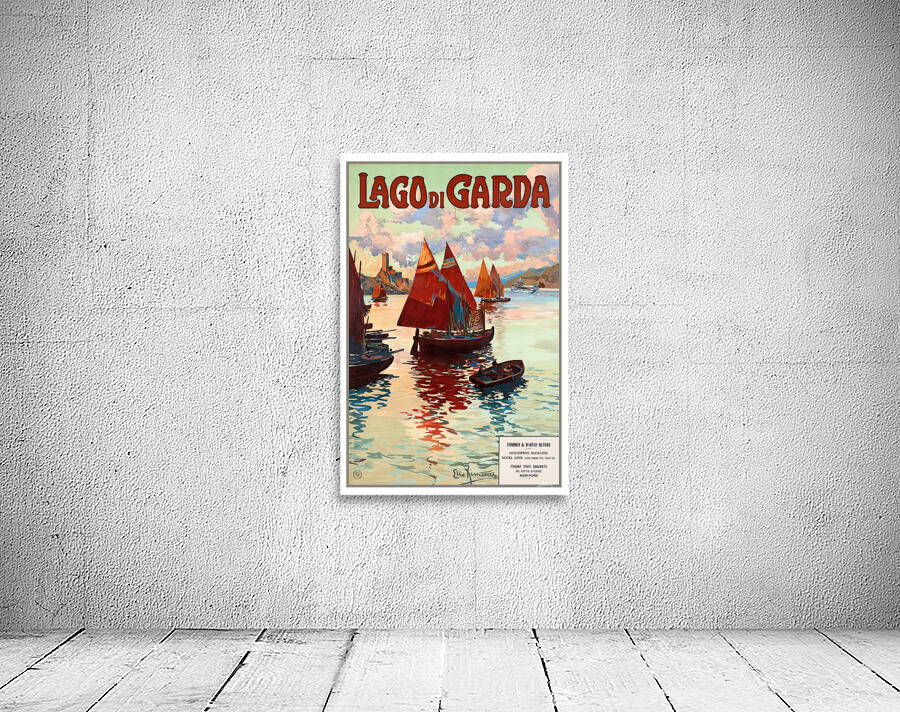 LAKE GARDA TRAVEL POSTER by Sergio Cerrato Wall Art